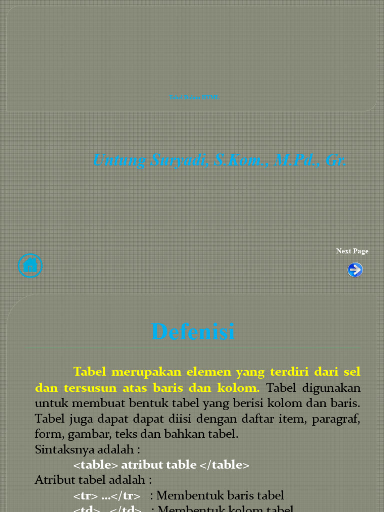 Tabel Dalam HTML | PDF | Komputer