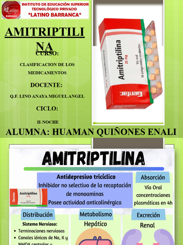 Uso y efectos de la amitriptilina | PDF | Enfermedades y trastornos ...