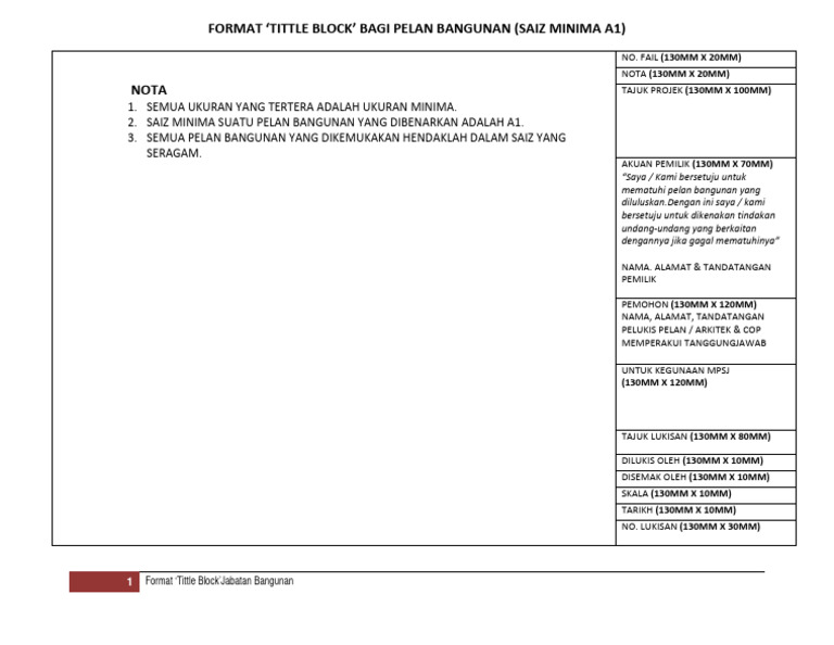 Format Title Block MBSJ | PDF