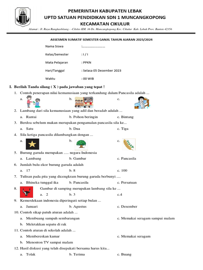 Soal Pend. Pancasila-1 | PDF