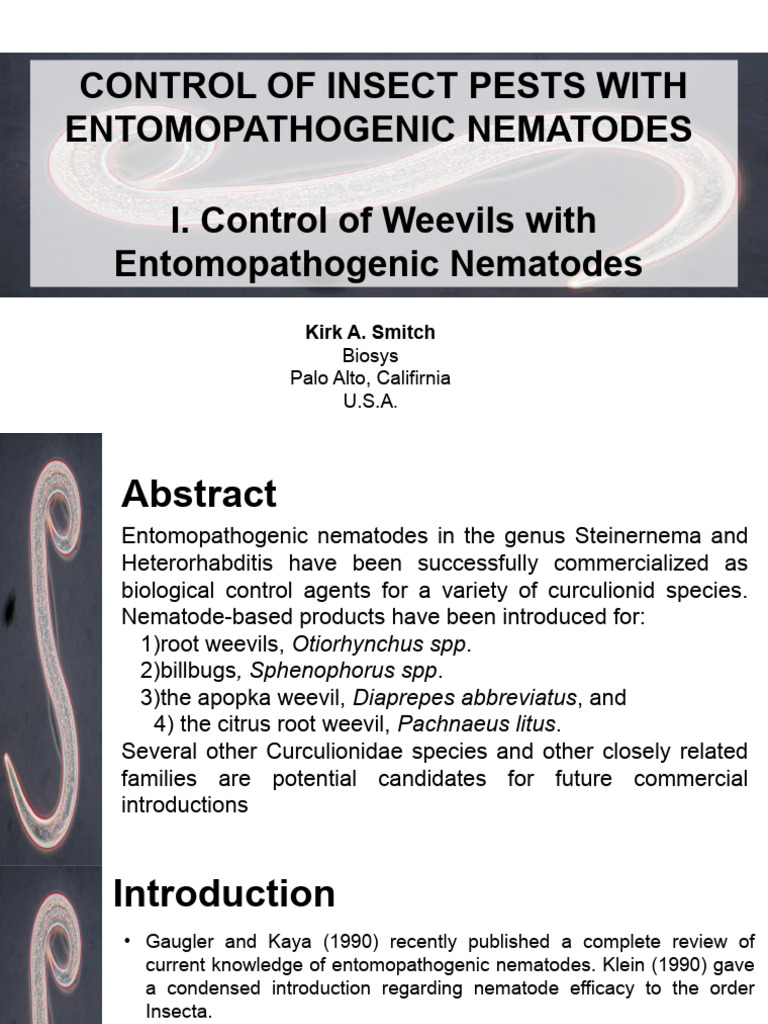 Control of Insect Pest With Entomopathogenic Nematodes | PDF | Nematode | Pest (Organism)