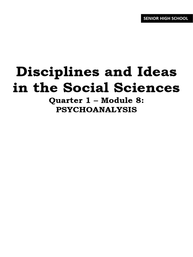 DISS Module Week 8 For Students | PDF | Id | Psychoanalysis