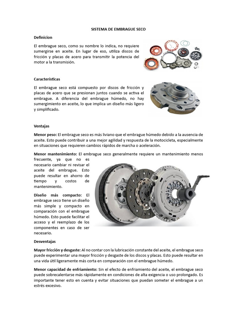 Sistema de Embrague Seco | PDF