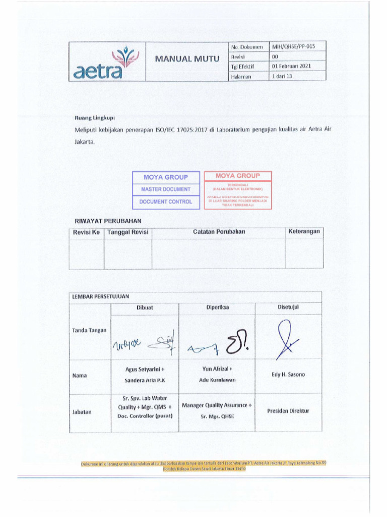 Mih-Qhse-Pp-015 Manual Mutu Iso 17025 | PDF