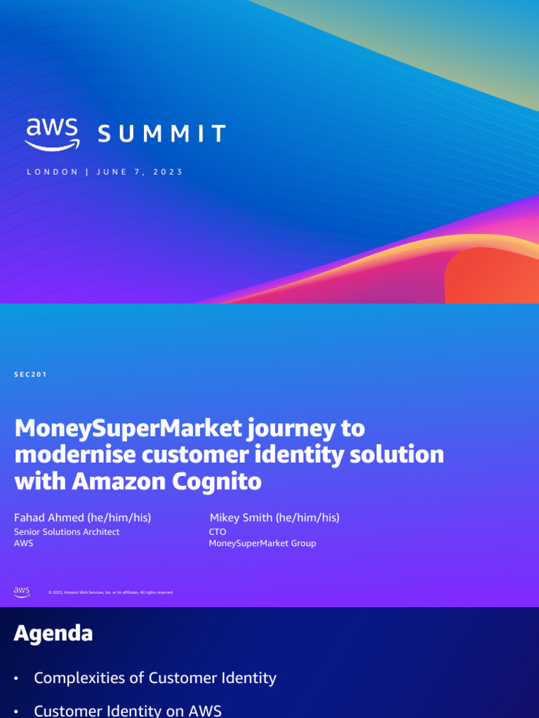 SEC201 - MoneySuperMarket Journey To Modernise Customer Identity Solution With Amazon Cognito ...