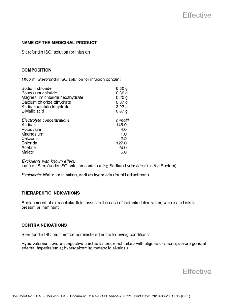 Sterofundin Iso Mandatoryinformation | PDF | Sodium | Chemistry