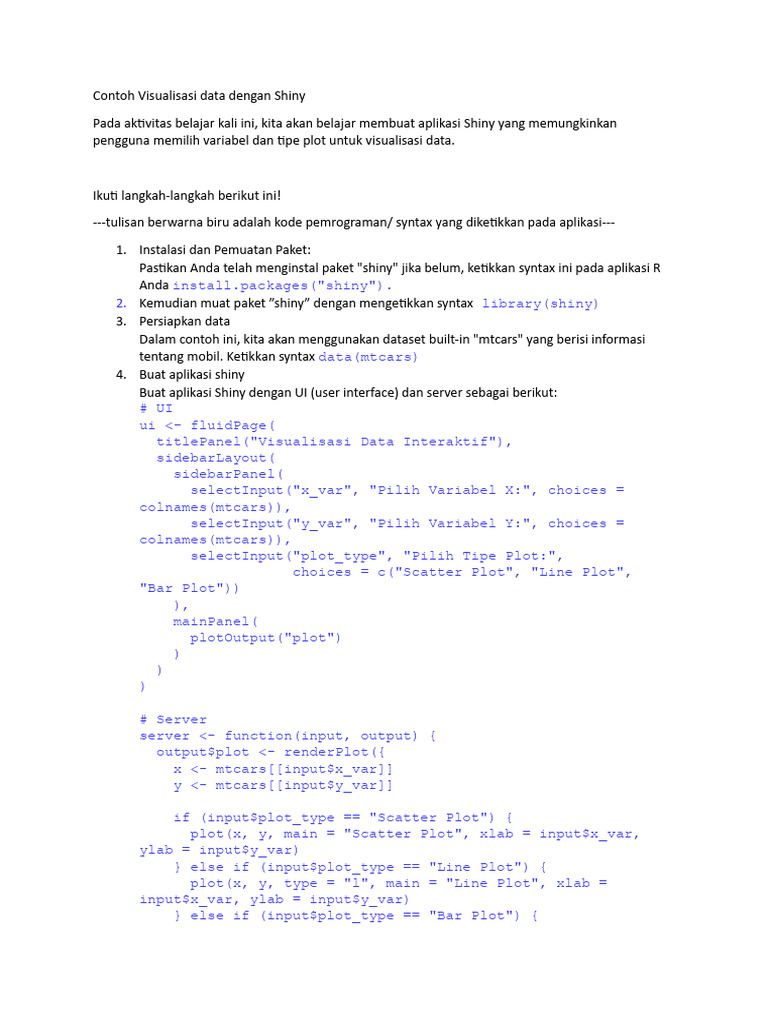 Contoh Visualisasi Data Dengan Shiny | PDF | Komputer | Teknologi & Rekayasa