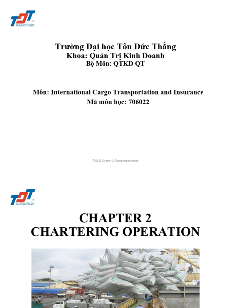Elearning Chapter 2 Chartering RV | PDF | Shipping | Freight Transport