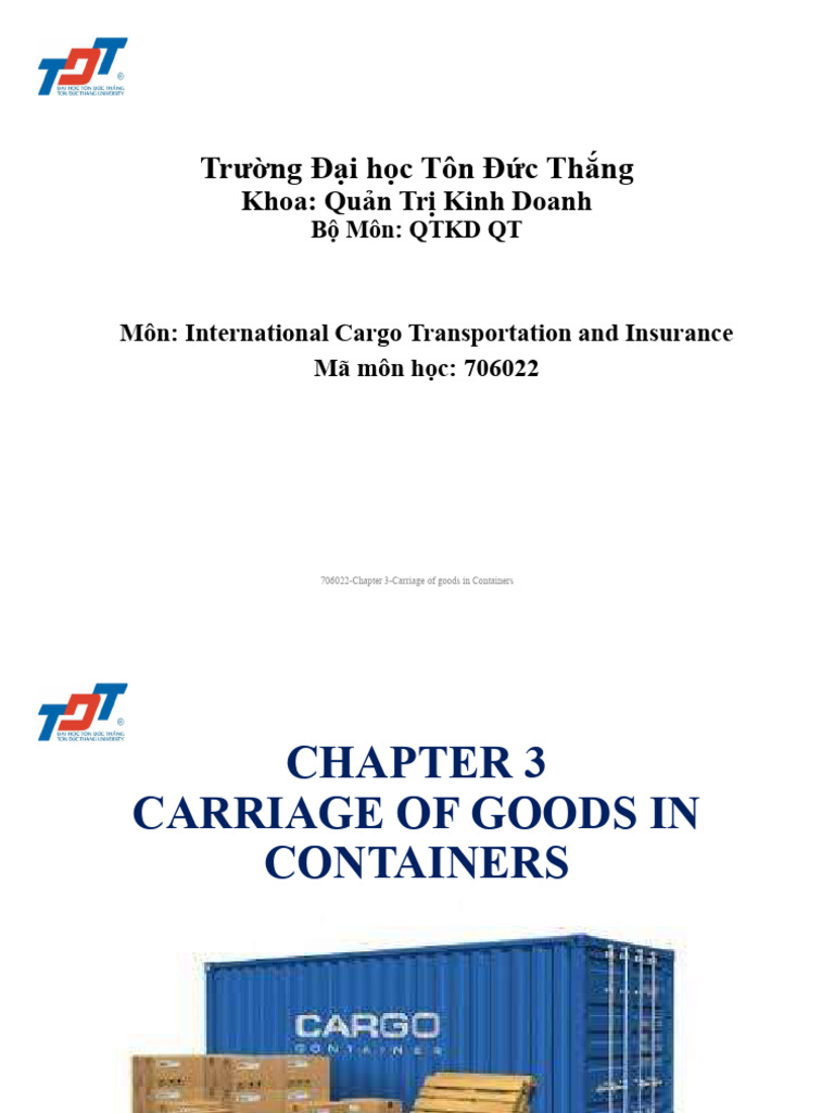 Elearning-Chapter 3-Carriage of Goods in Container - RV | Download Free PDF | Containerization ...