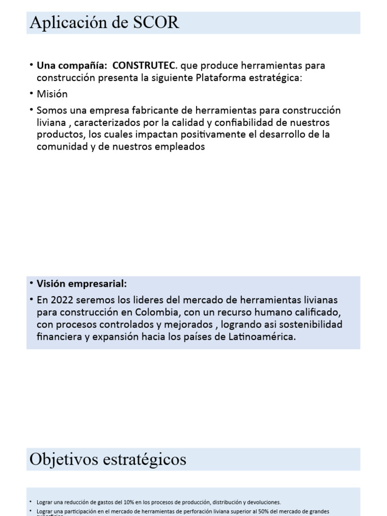 Aplicación de SCOR | PDF | Indicador de rendimiento | Logística