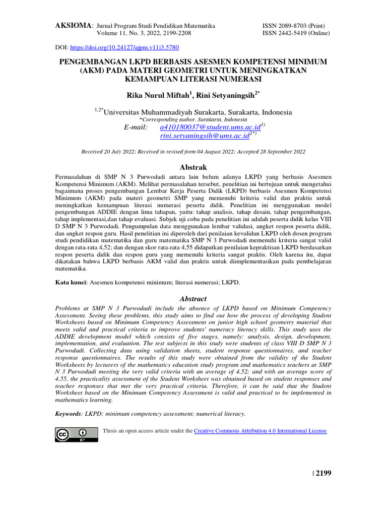 Pengembangan LKPD Bahan Ajar Akm | PDF