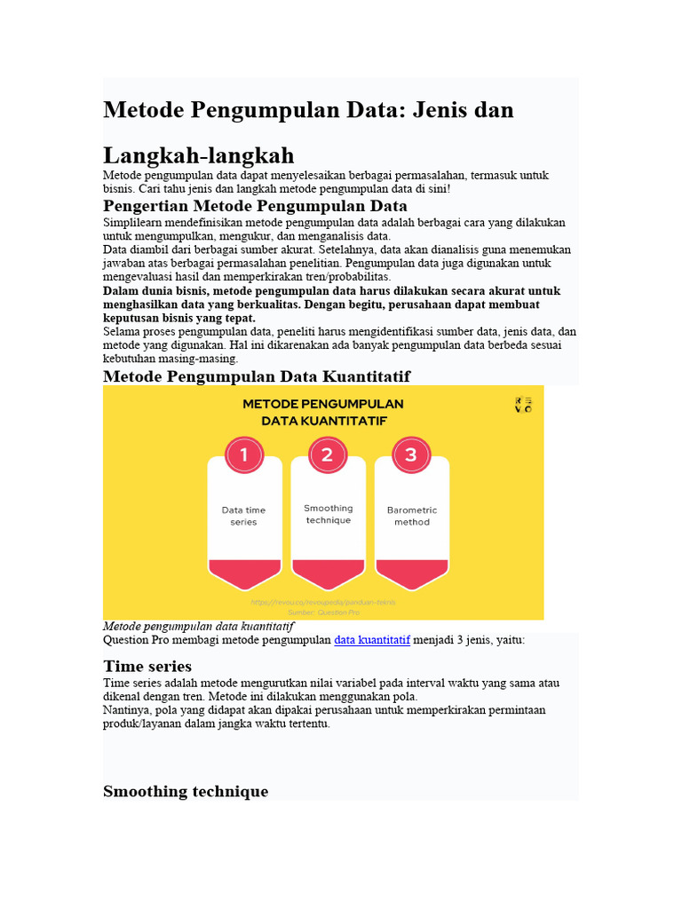 Metode Pengumpulan Data | PDF