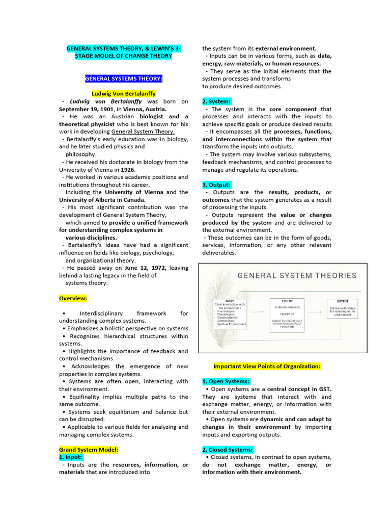 Group 4 Bertallanfy Lewins | PDF | System | Systems Theory