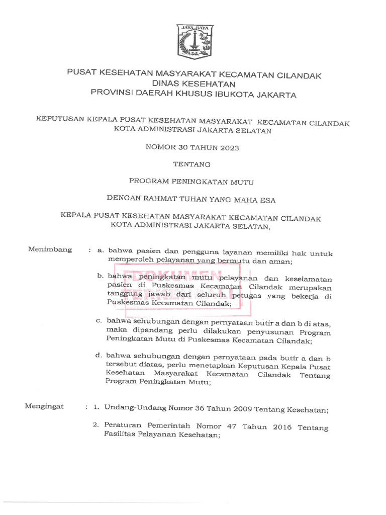 SK Program Mutu | PDF