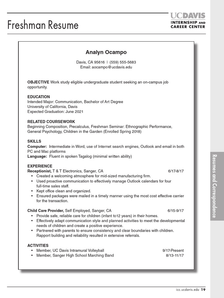 UC Davis Resume Template Guide | PDF | Polymerase Chain Reaction | Résumé