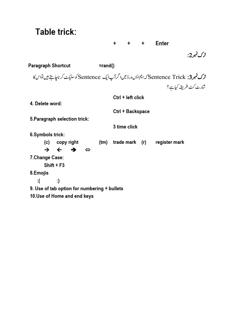 10 Ms Word Tricks Pdf 