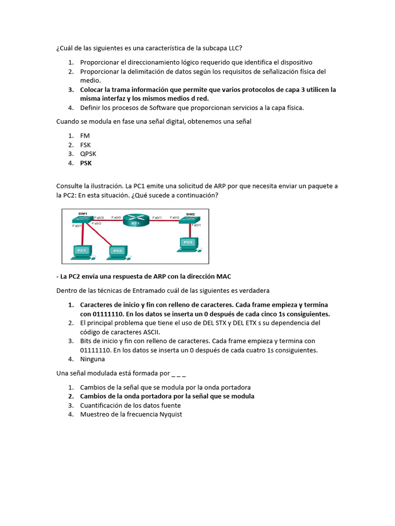 Final TIC - Respuestas | PDF | Conmutador de red | Modelo osi