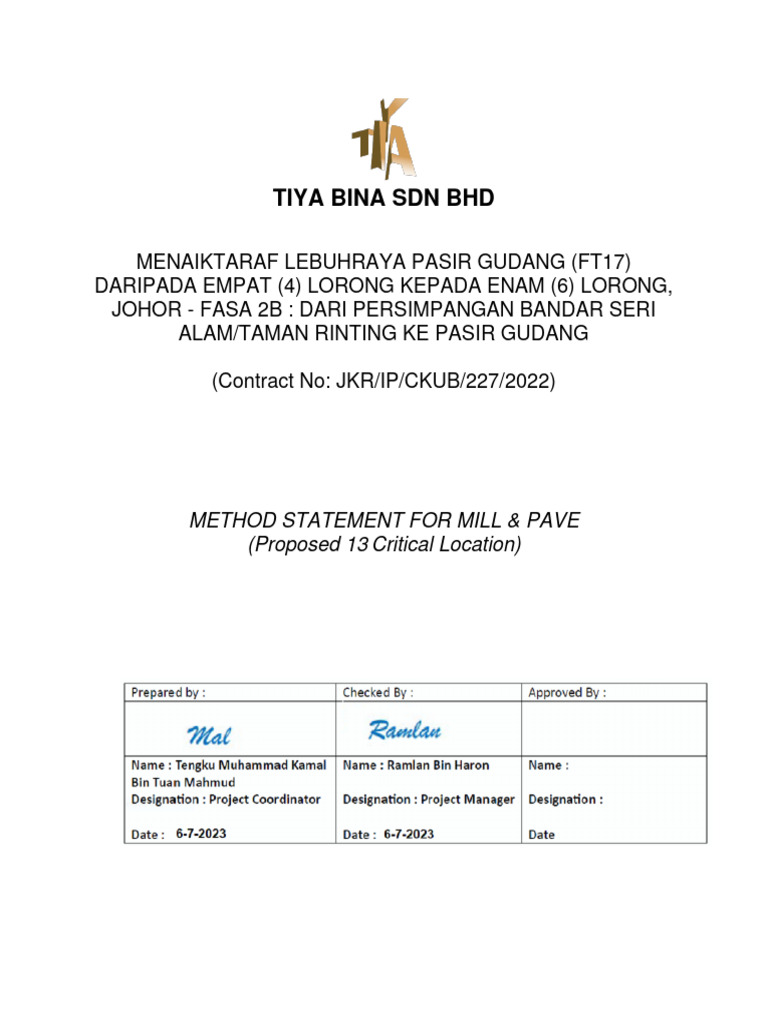 MS Mill N Pave (13 Critical Location) | PDF | Road Surface | Occupational Safety And Health