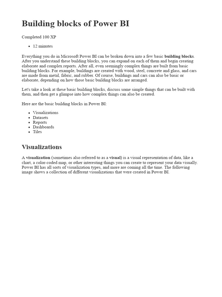 6building Blocks of Power BI | PDF | Databases | Data