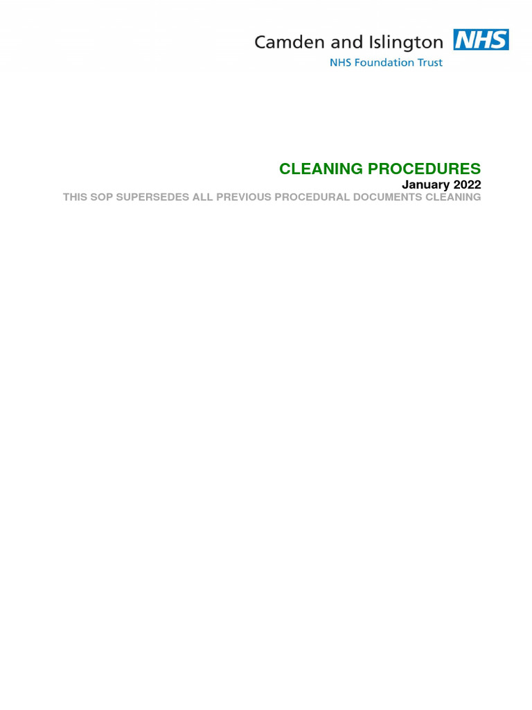 Cleaning Standard Operating Procedures - EF02 - January 2022 | PDF ...