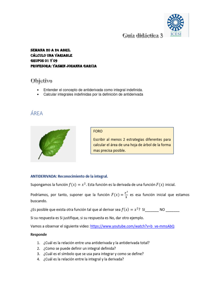Unidad Didactica 3 - Integrales | PDF | Integral | Derivado