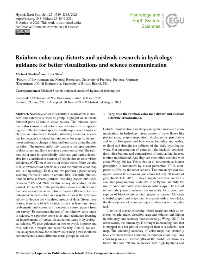 Rainbow Color Map Distorts And Misleads Research In Hydrology Guidance For Better 