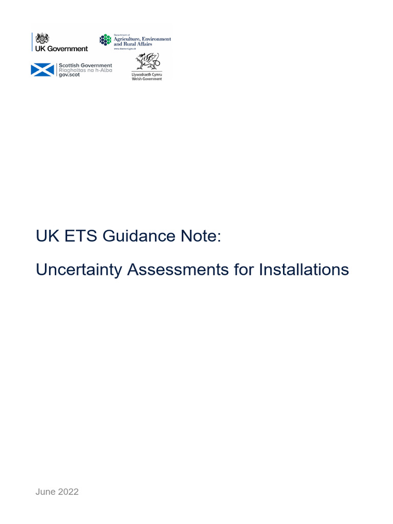 Uk Ets Guidance Note Uncertainty Assessments For Installations | PDF ...