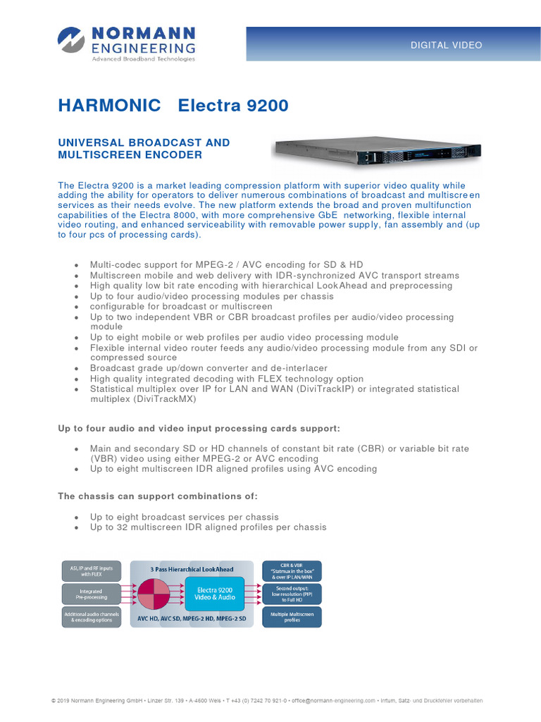 EN - Electra 9200 | PDF | Data Compression | Video