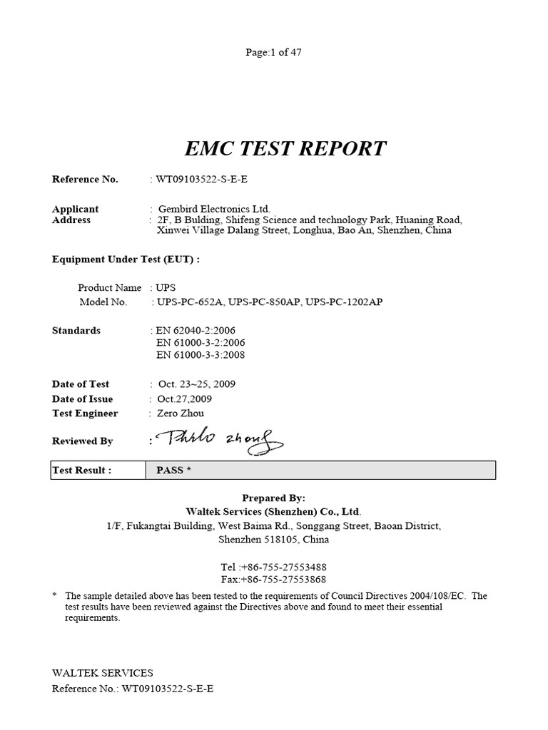 CF Certificate | PDF | Antenna (Radio) | Electromagnetic Compatibility