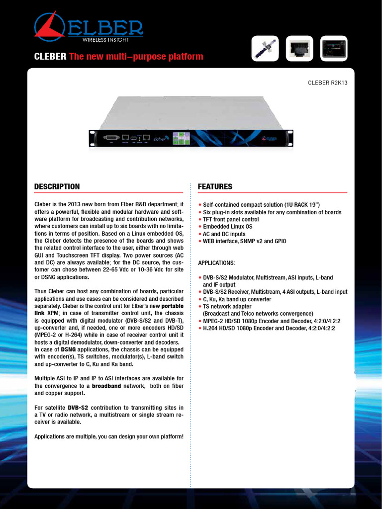 Elber Datasheets Cleber Es Pdf Information And Communications