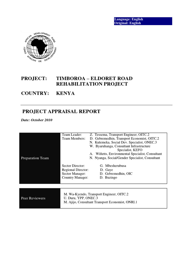 KENYA - AR - Timboroa - Eldoret Rehabilitation Road | Download Free PDF ...