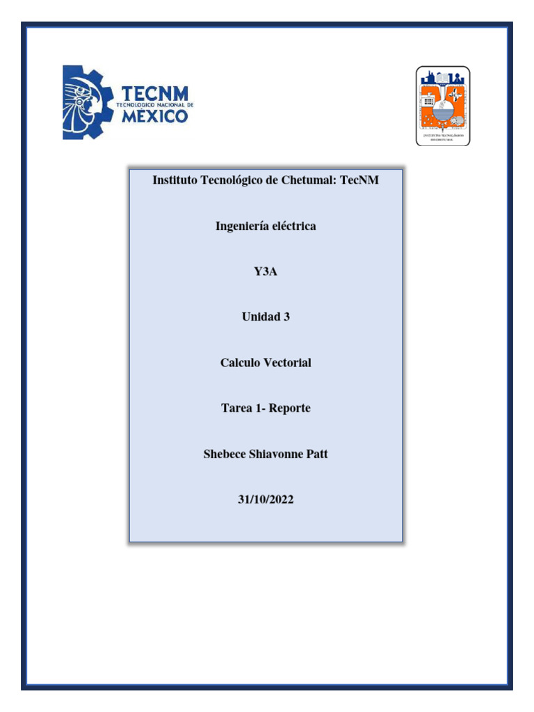 Unidad 3 - Reporte | PDF | Vector Euclidiano | Curva