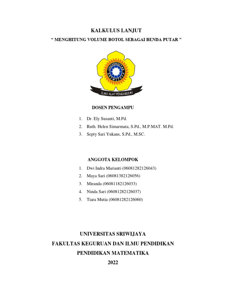 Menghitung Volume Botol dengan Integral | PDF | Griya & Taman | Seni