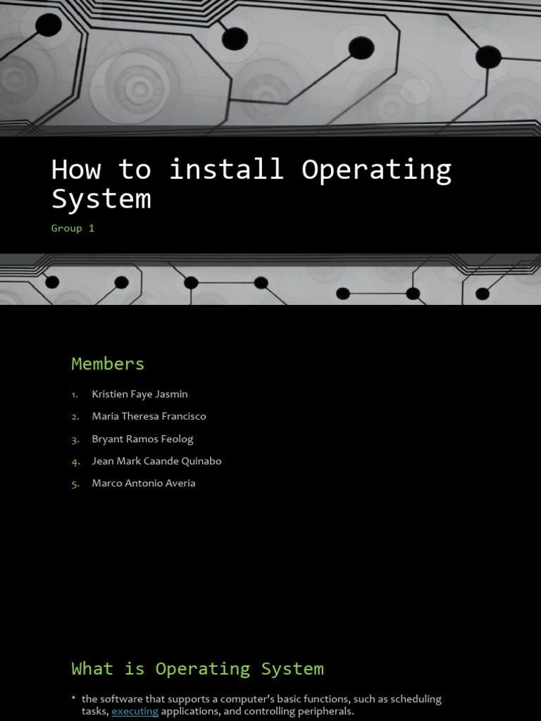 GROUP 1 How To Install Operating System | PDF