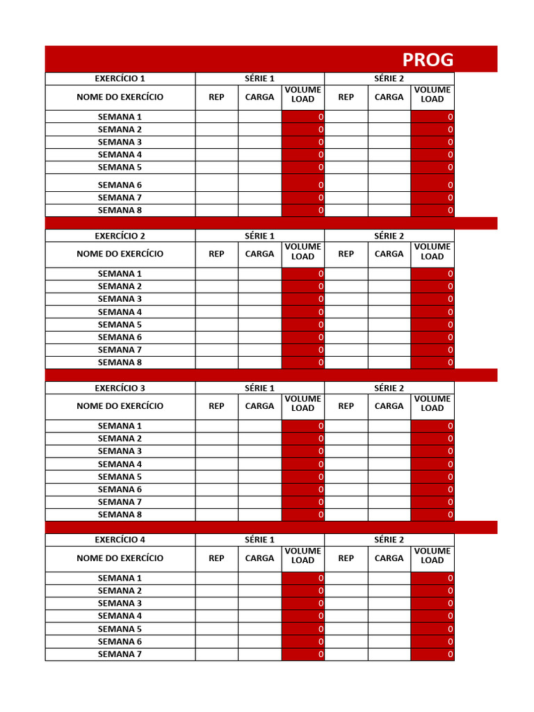 Planilha de Volume e Load | PDF