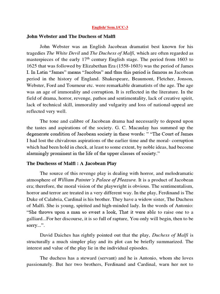 The Duchess of Malfi | PDF | English Literature