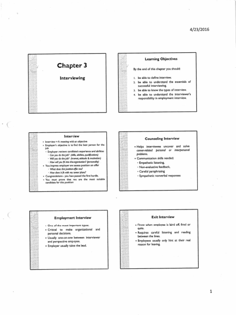Chapter 3 Interviewing | PDF