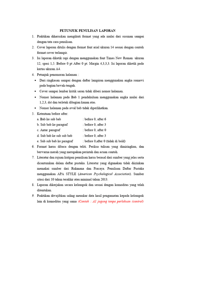 Format Laporan Akhir Praktikum TPT 2023 | PDF