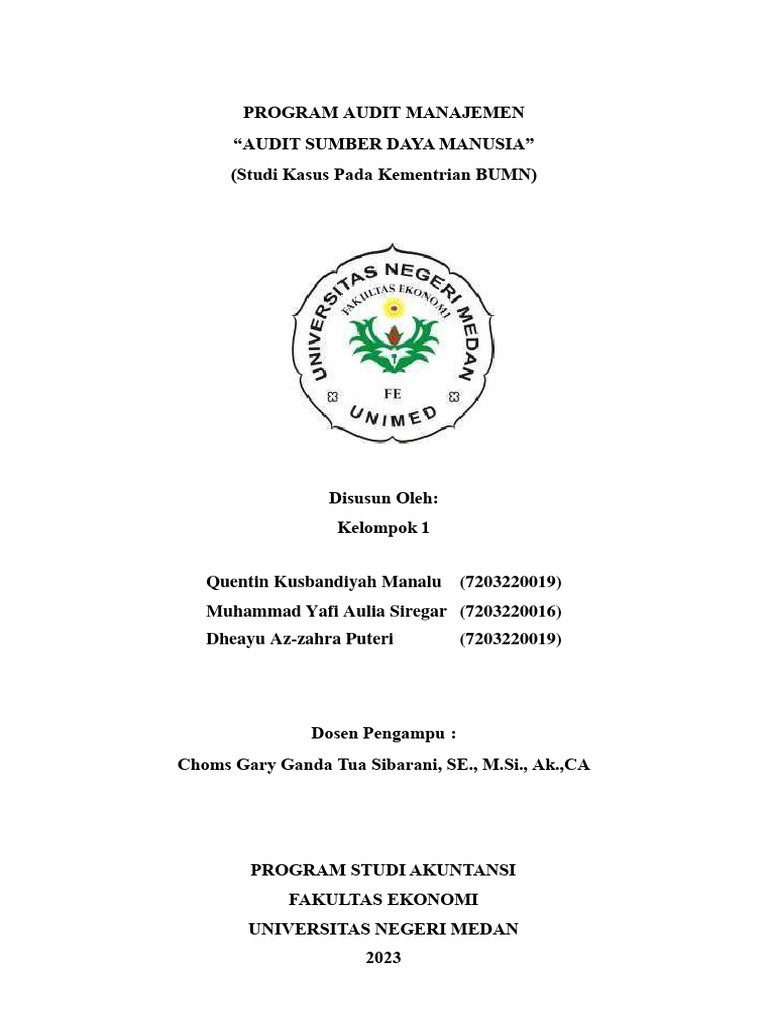 Audit Manajemen SDM Studi Kasus Program Rekrutmen Dan Seleksi Bersama ...