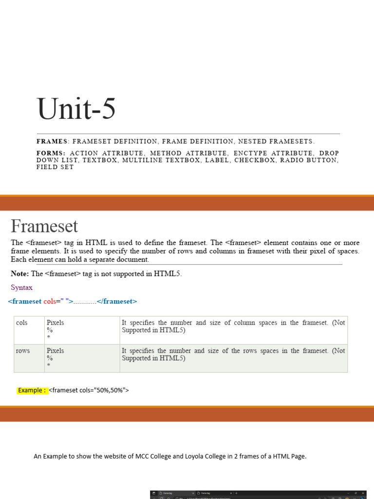 Unit - 5-1 | PDF | Html Element | Html