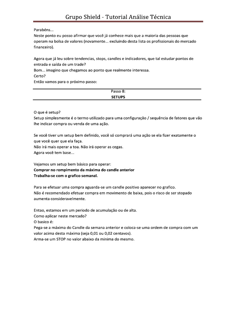 Alguns Setups para Position | PDF