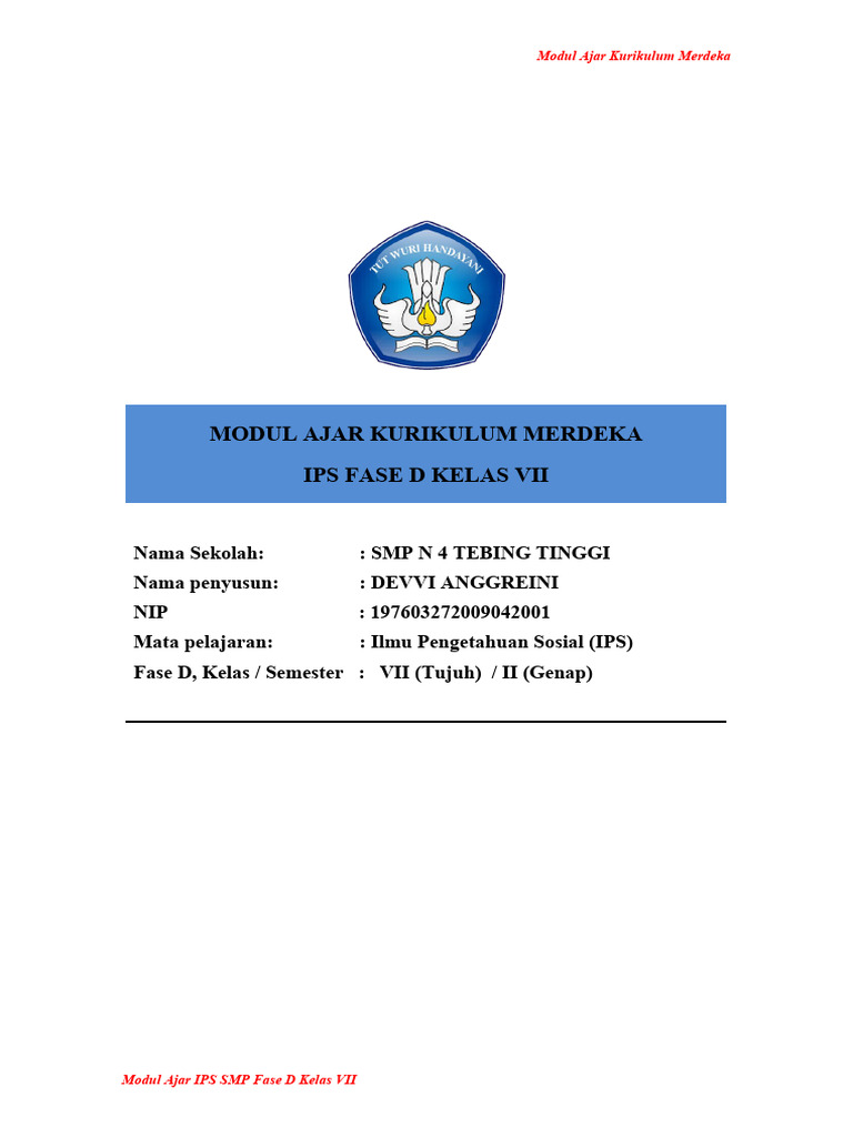 Modul Ajar Kumer Devvi Anggreini | PDF