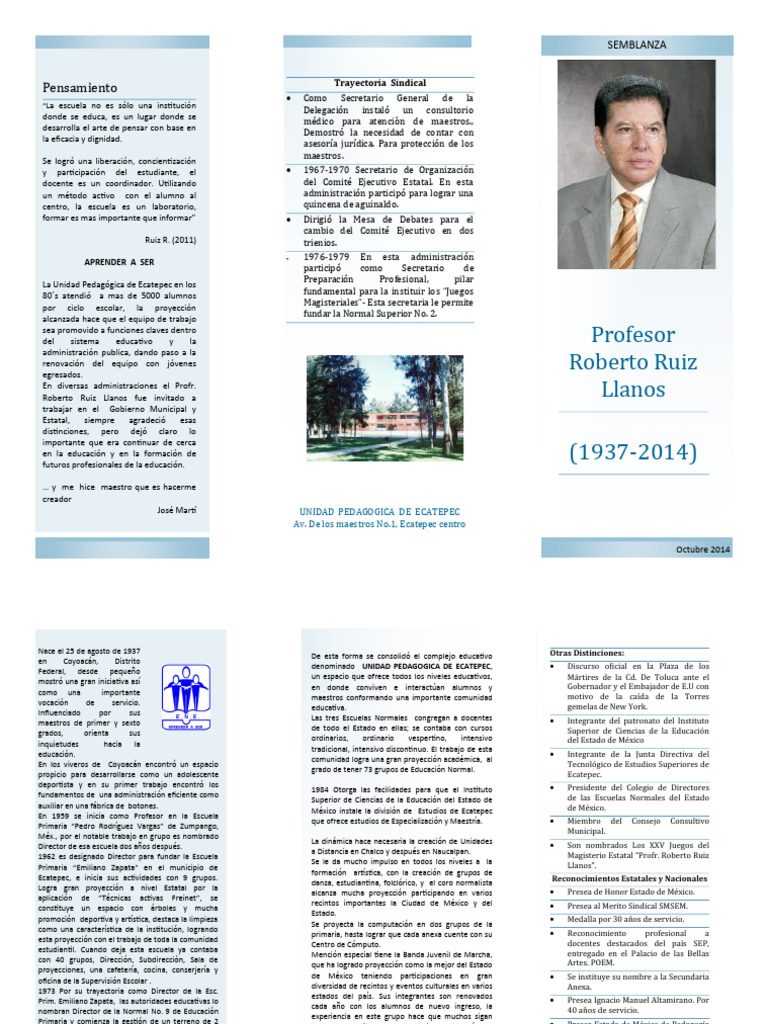 Triptico Rob Erto Ruiz Llanos | PDF | México
