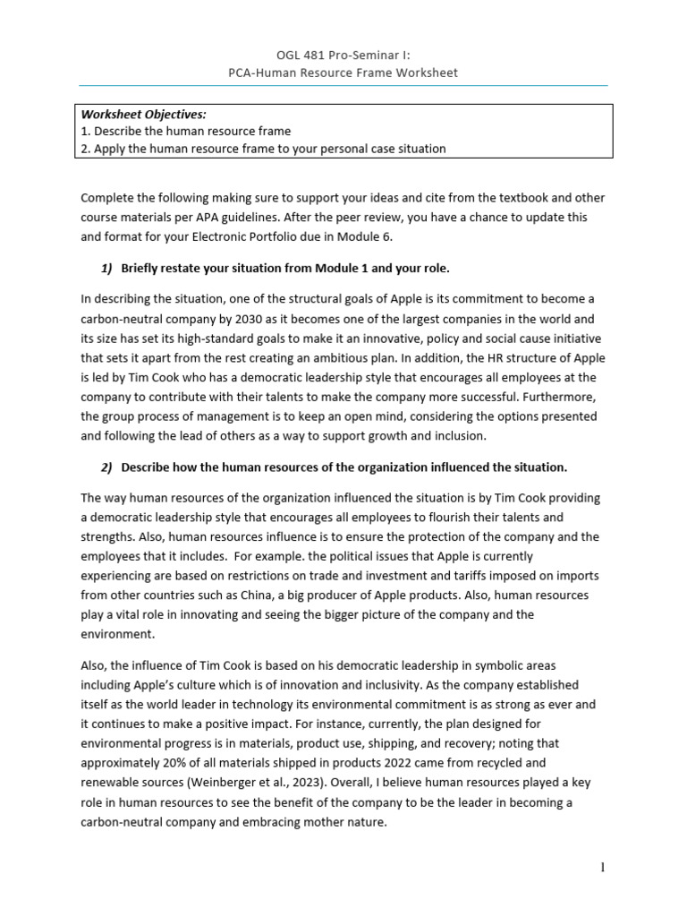 Ogl 481 3 HR Frame Worksheet - Larry Vasquez 1 | PDF | Human Resources ...