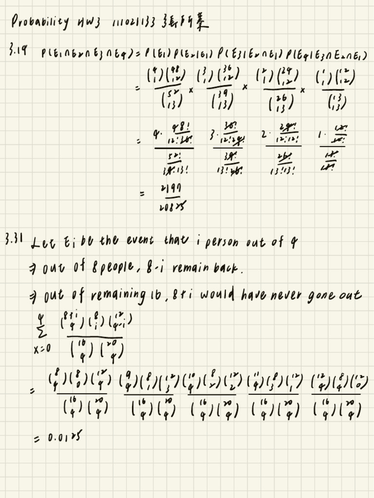 Probability HW3 | PDF