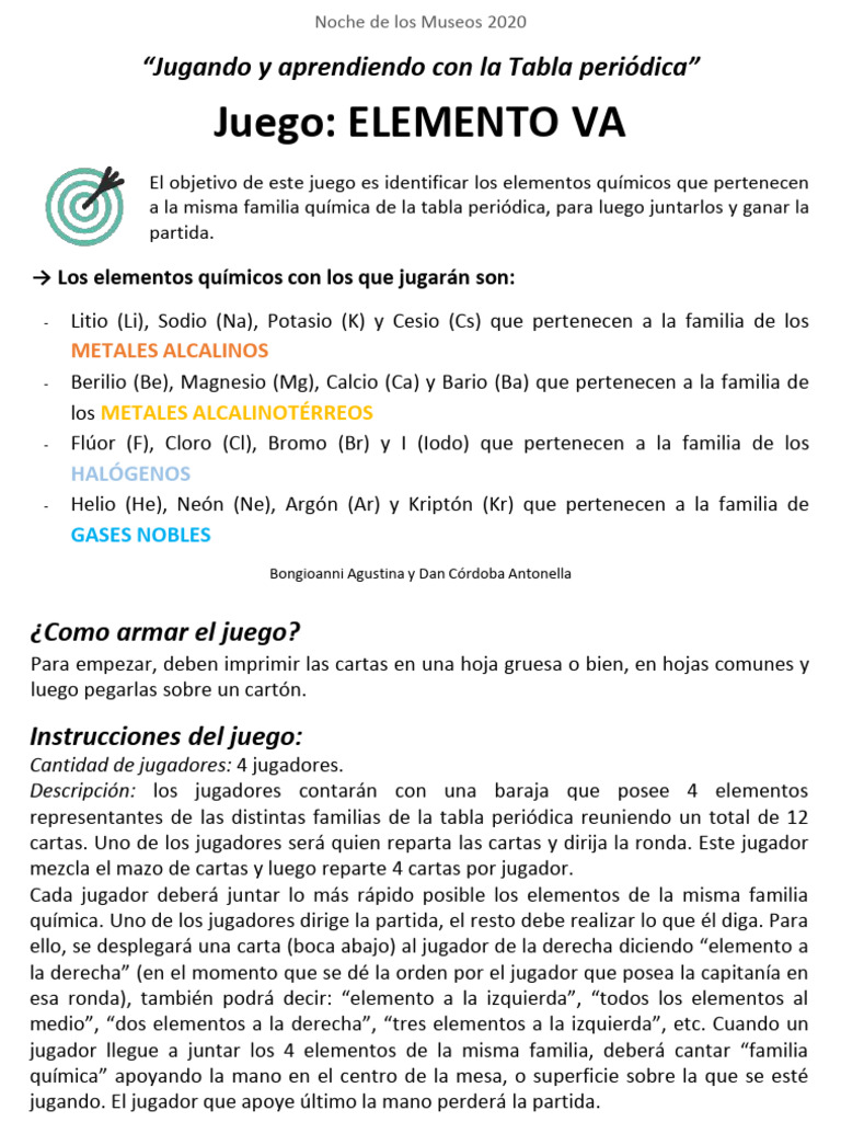 Elemento Va - Jugando y Aprendiendo Con La Tabla Periodica | Descargar ...