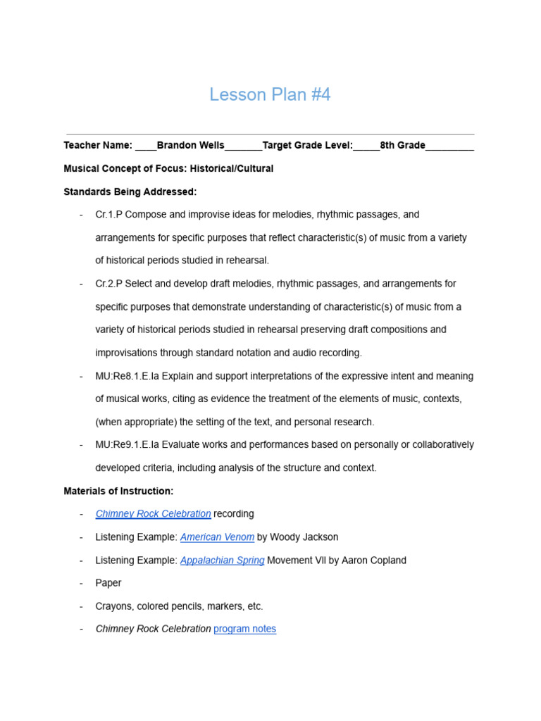 Lesson Plan 4 Historical Cultural | PDF | Lesson Plan | Cognition