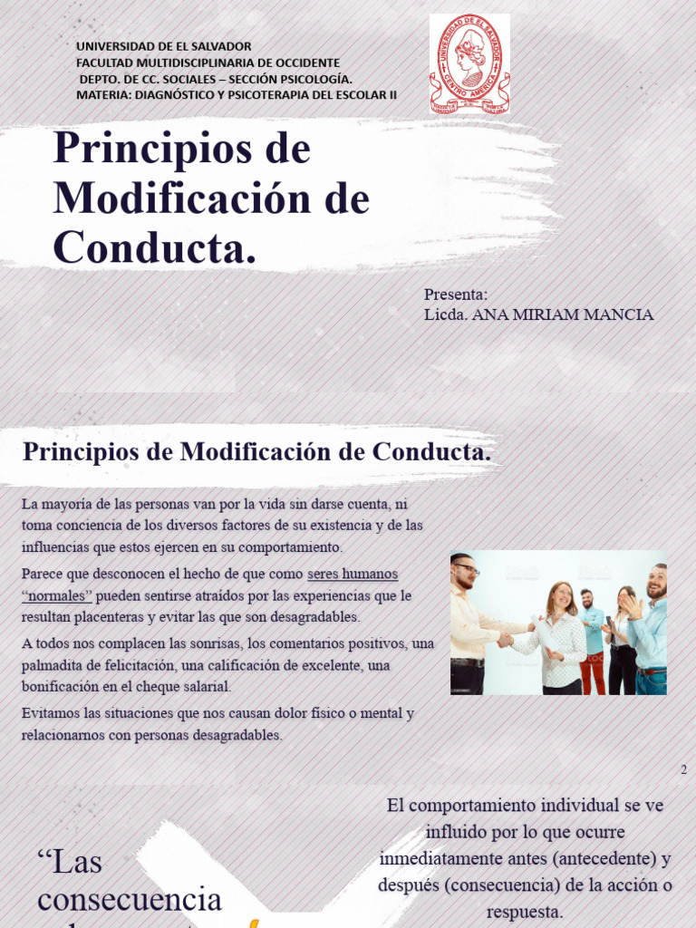 Principios de Modificación de Conducta | PDF | Modificación de comportamiento | Comportamiento