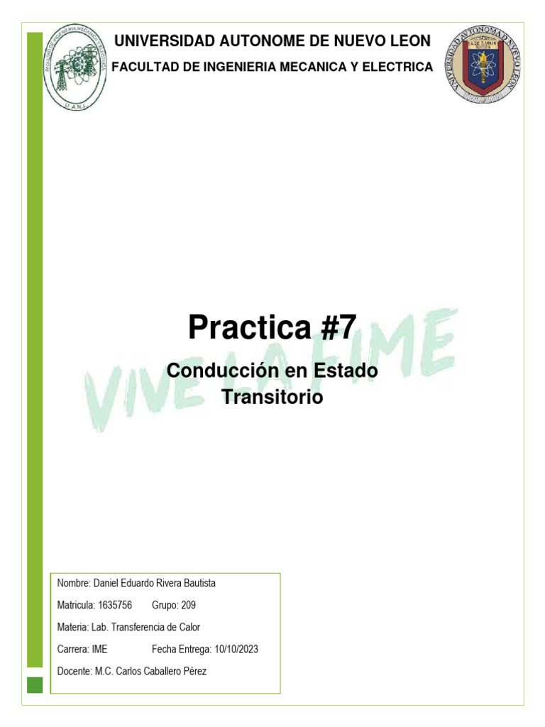 Practica #7 - Transferencia de Calor | PDF