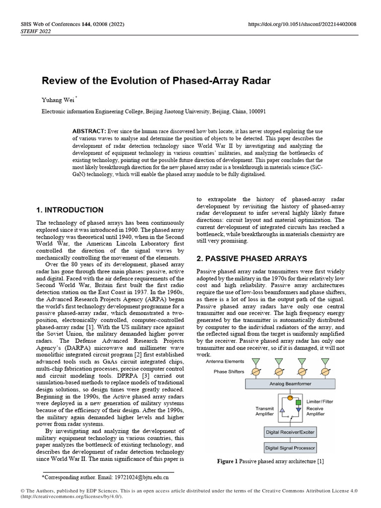 Review of The Evolution of Phased-Array Radar | PDF | Radar | Gallium Arsenide